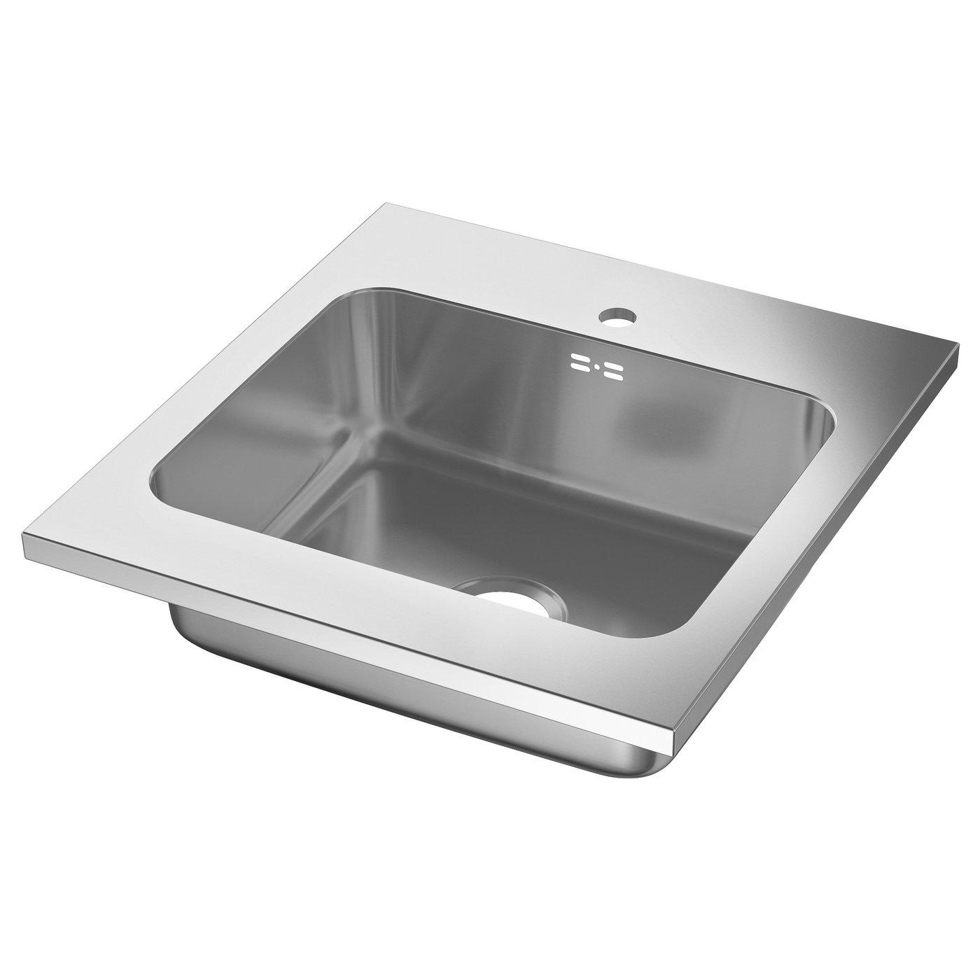 AMMERÅN Onset sink, 1 bowl, stainless steel, 60x63.5 cm - IKEA Ireland